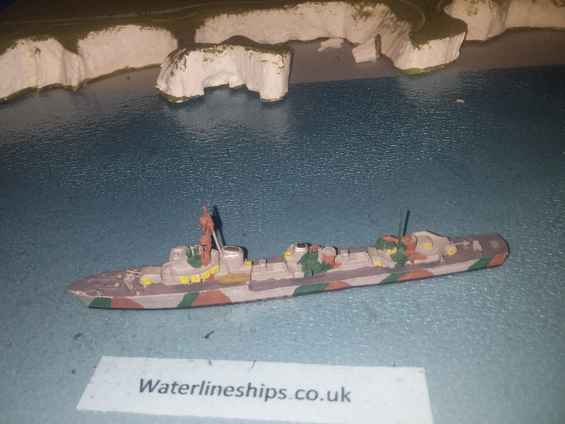 Narvik Germany Destroyer as in 1942 b waterline ship model 1:1250 scale ...