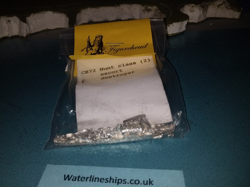Hunt Type II RN escort destroyer UK 1941 k 1/1250 scale waterline ship ...