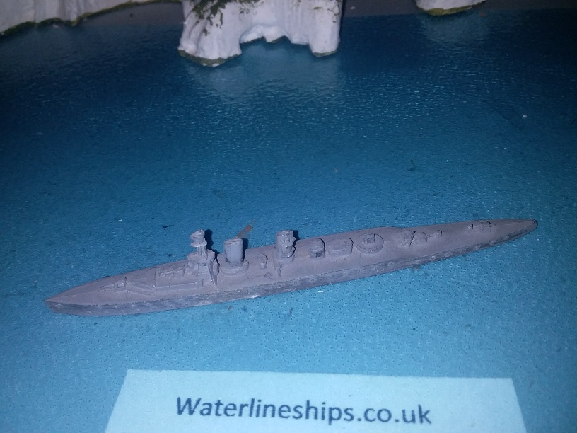 HMS Effingham RN cruiser 1920s 1:1800 scale waterline ship model [50c-G ...