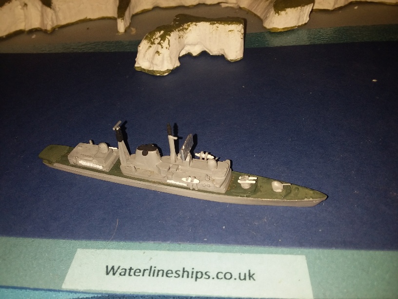 HMS Sheffield 1975 RN type 42 destroyer 1/1200 scale waterline ship ...