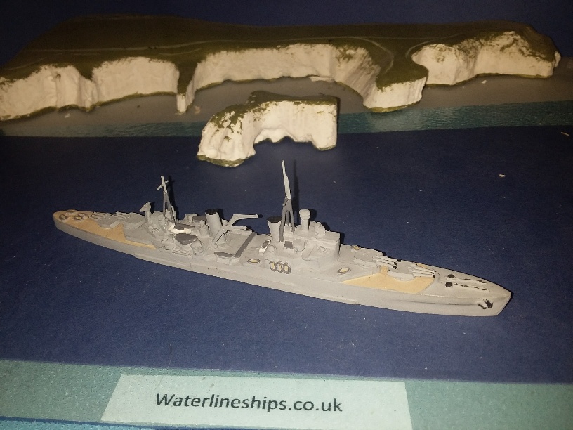 HMS Southampton class RN cruiser 1939 waterline ship model 1:1200 scale ...
